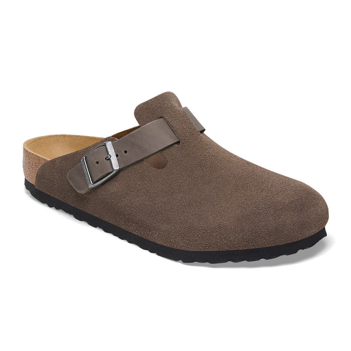 Birkenstock Boston Clog (Men) - Concrete Gray Suede/Iron Oiled Leather ...