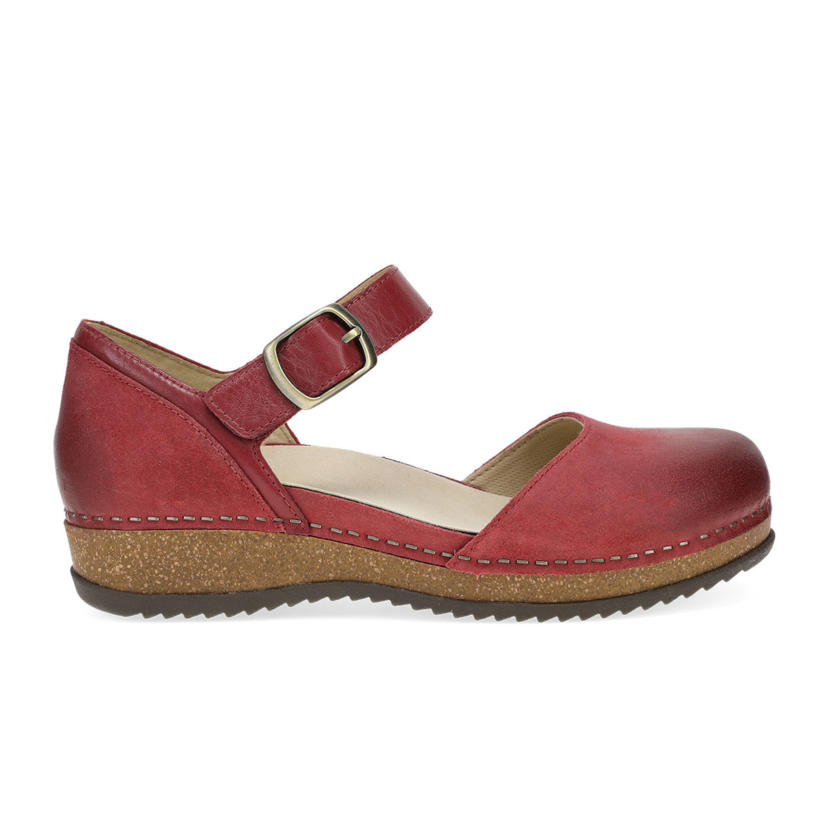 Dansko Mae Mary Jane (Women) - Red Burnished Suede – The Heel Shoe Fitters