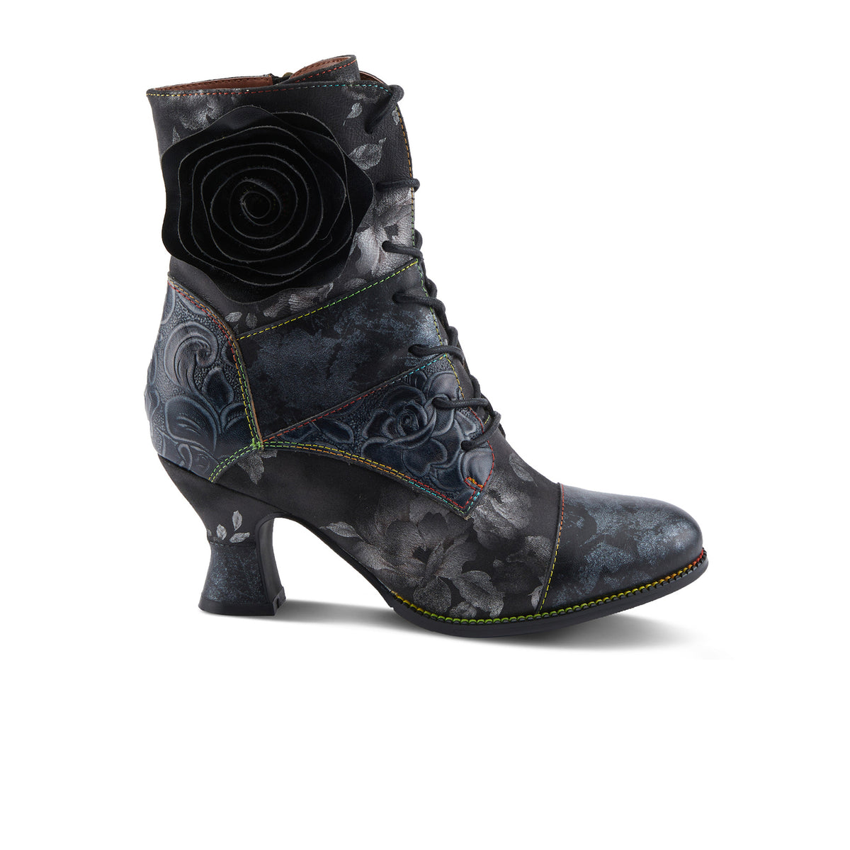 L'Artiste Roselia Heeled Ankle Boot (Women) - Black Multi – The Heel ...