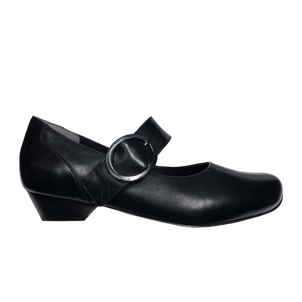 Ziera Candy Wide Heeled Mary Jane (Women) - Black Leather – The Heel ...